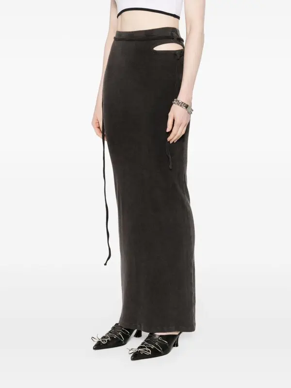OTTOLINGER Asymmetrical Ribbed Mini Skirt With Ruffle Detail