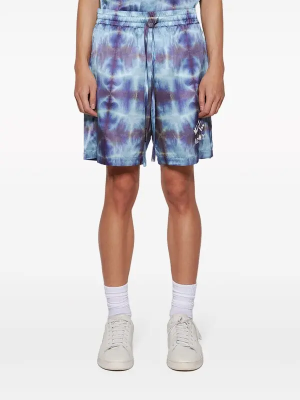 NAHMIAS Tie-dye Stretch-silk Shorts - Blue