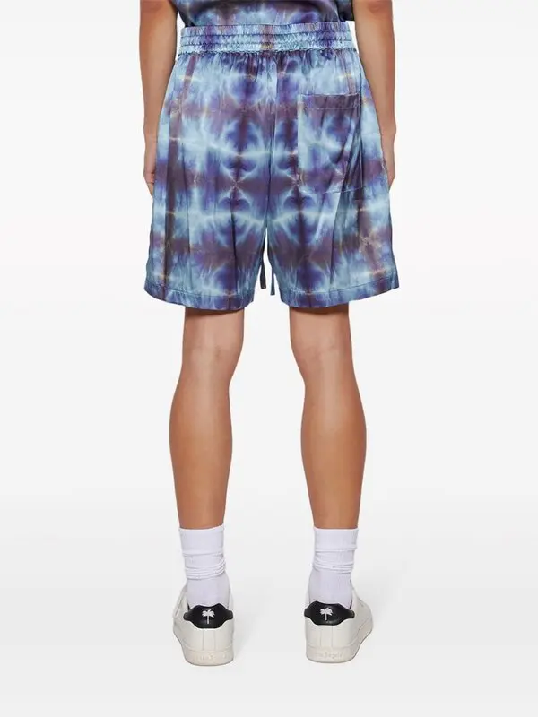 NAHMIAS Tie-dye Stretch-silk Shorts - Blue