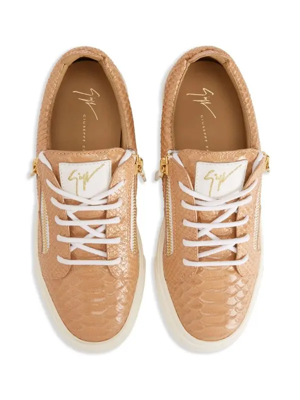GIUSEPPE ZANOTTI Gail Snakeskin-effect Leather Sneakers