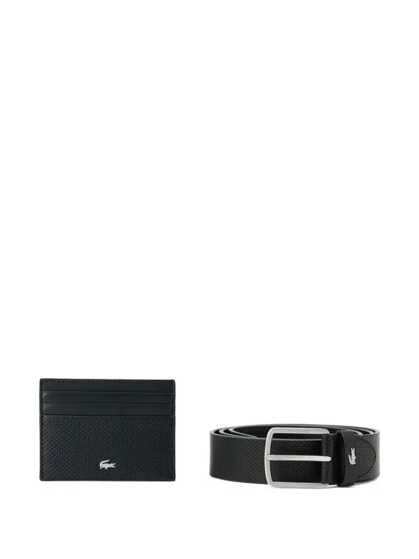 Lacoste Leather Belt And Cardholder Set - Black