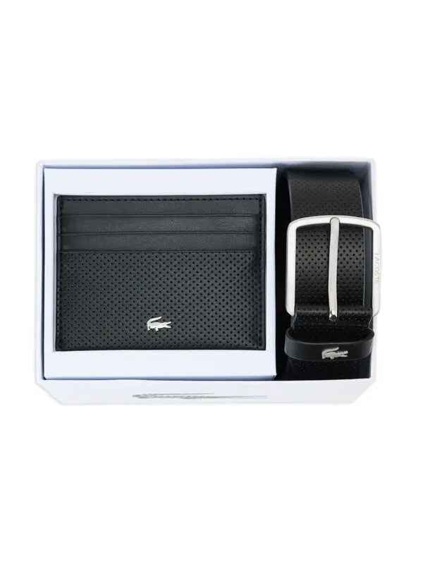 Lacoste Leather Belt And Cardholder Set
