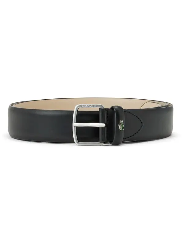 Lacoste Logo-engraved Leather Belt - Black