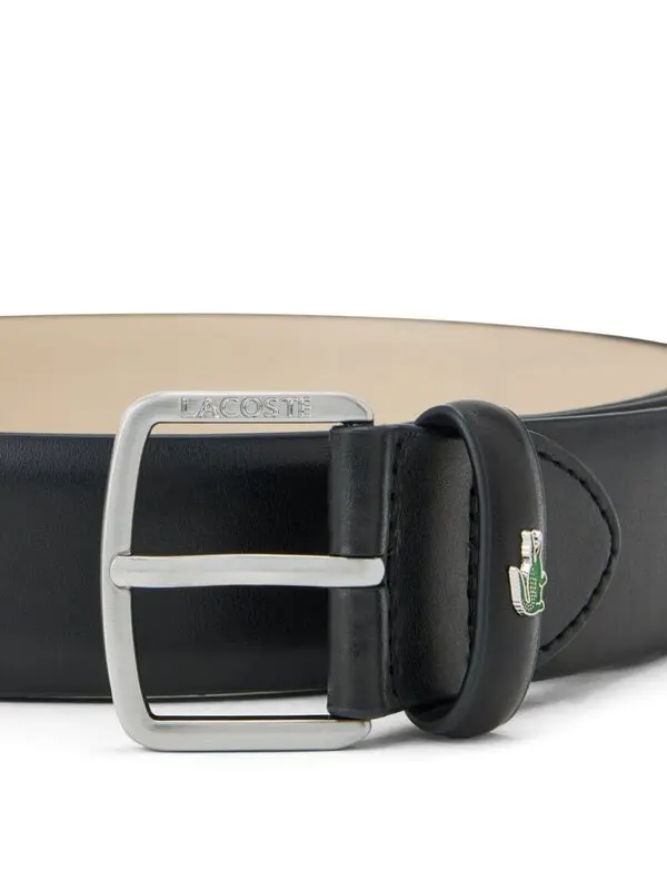 Lacoste Logo-engraved Leather Belt - Black