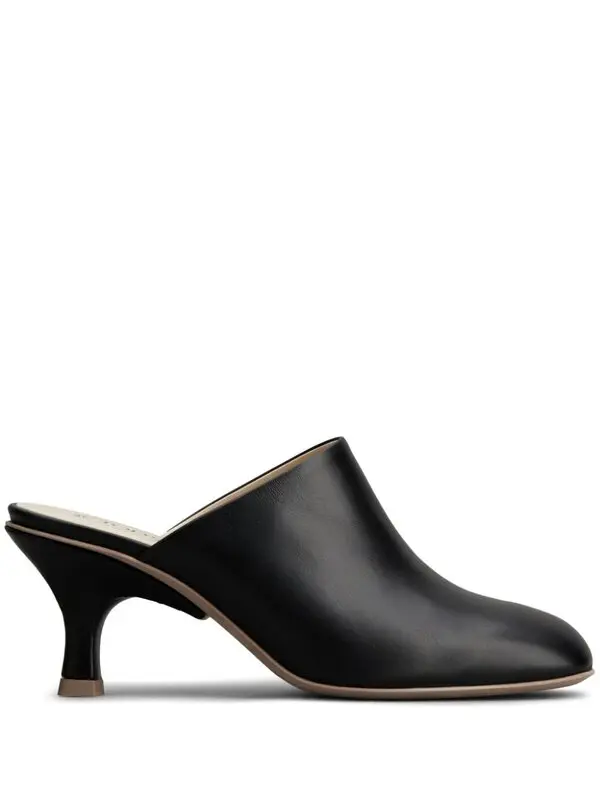 TOD'S 65 Leather Mules - Black
