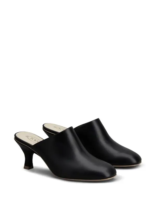 TOD'S 65 Leather Mules - Black