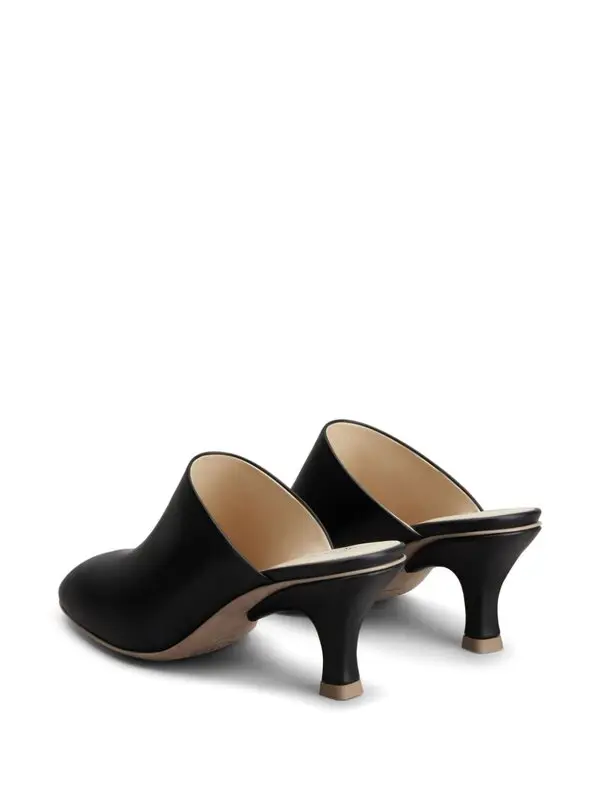 TOD'S 65 Leather Mules - Black