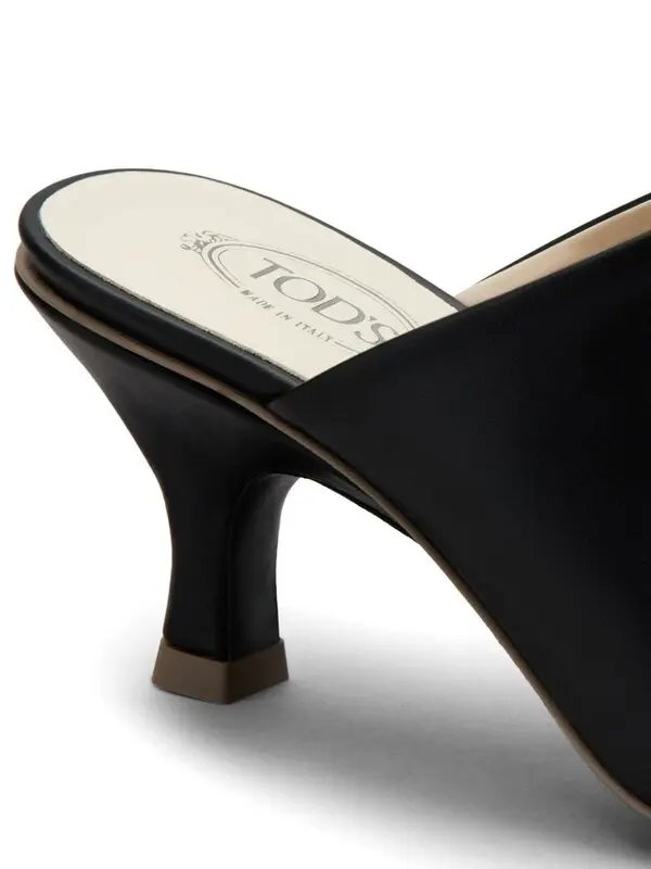 TOD'S 65 Leather Mules - Black