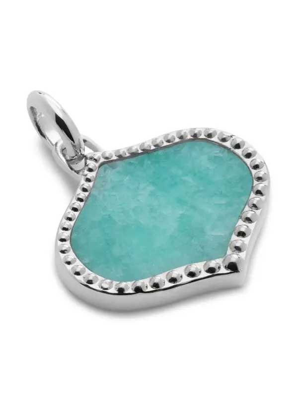 Monica Vinader Lotus Amazonite Pendant Charm - Silver