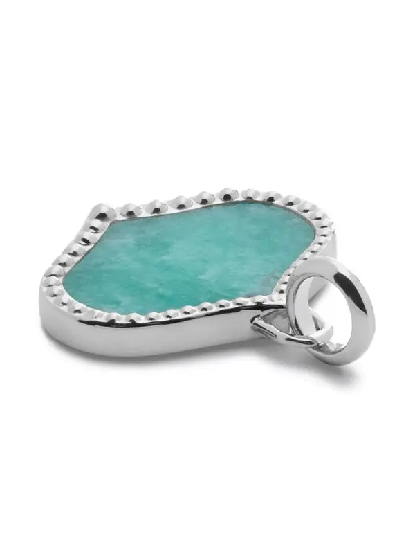 Monica Vinader Lotus Amazonite Pendant Charm - Silver