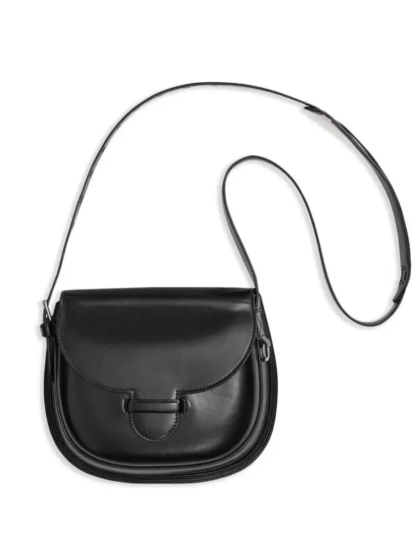 LEMAIRE Cartridge Leather Shoulder Bag - Black
