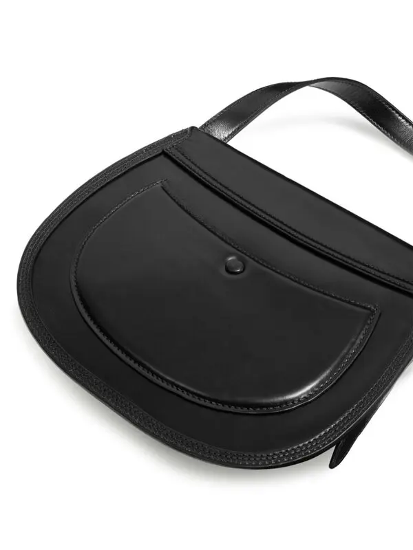 LEMAIRE Cartridge Leather Shoulder Bag - Black