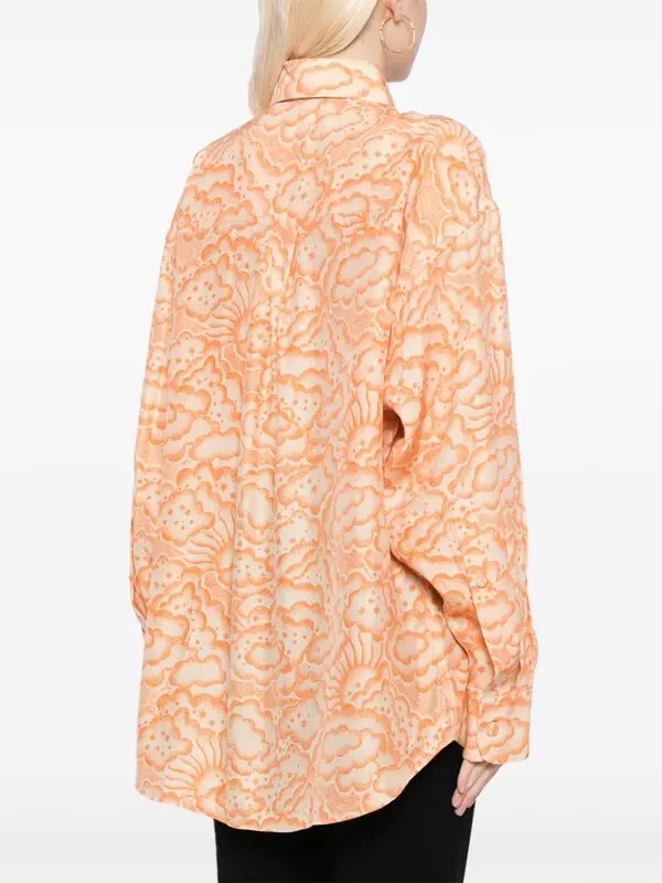 Stella McCartney Cloud-print Silk Shirt