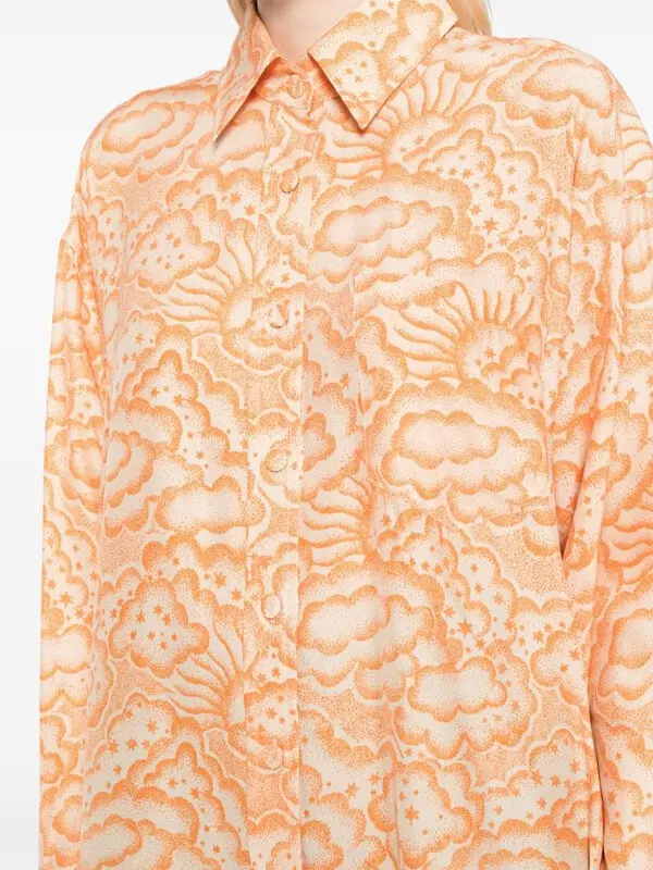 Stella McCartney Cloud-print Silk Shirt