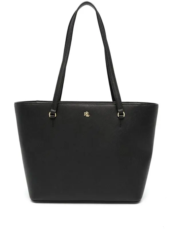 Ralph Lauren Karly Medium Leather Tote Bag - Black