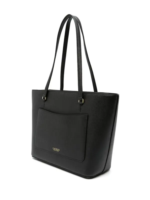 Ralph Lauren Karly Medium Leather Tote Bag - Black