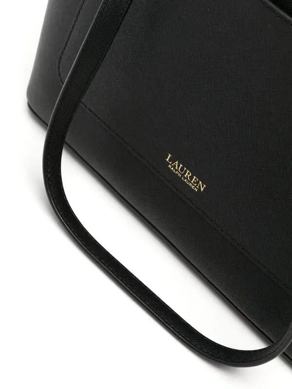 Ralph Lauren Karly Medium Leather Tote Bag - Black