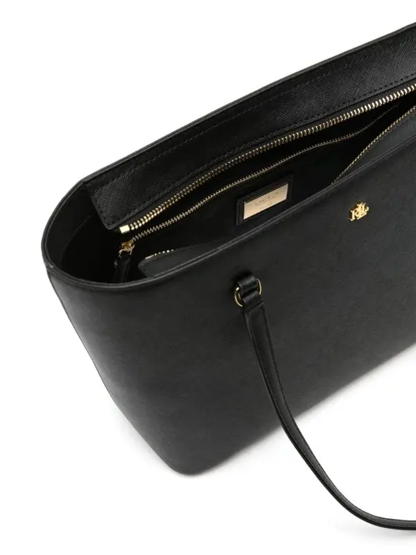 Ralph Lauren Karly Medium Leather Tote Bag - Black