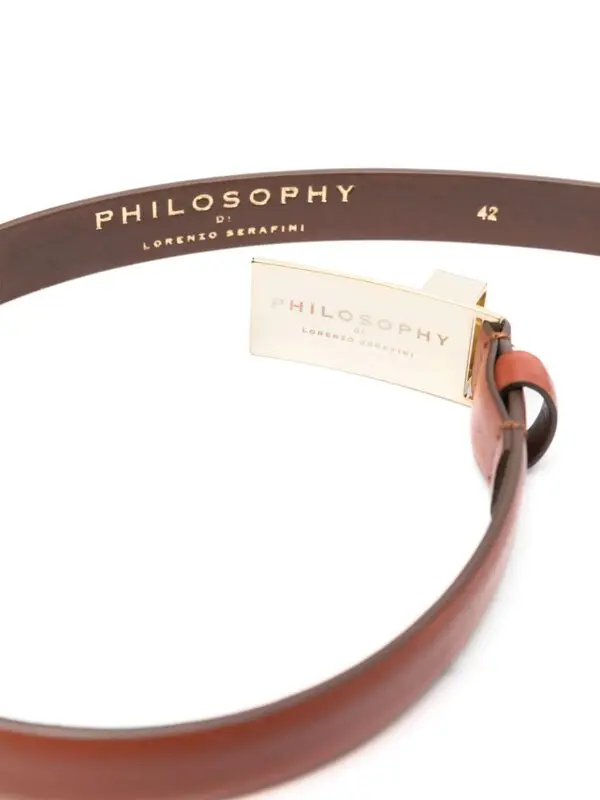 Philosophy Di Lorenzo Serafini Engraved-logo Leather Belt