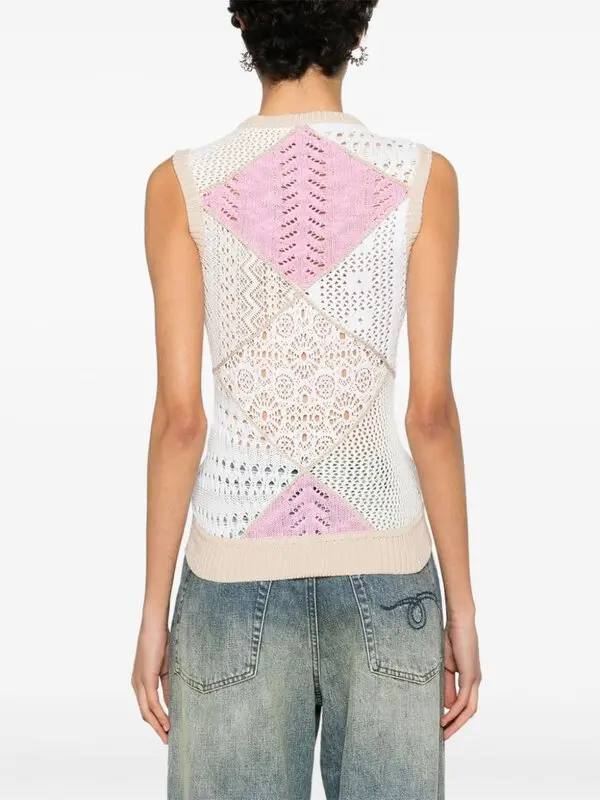 MARINE SERRE Regenerated Crochet-knit Top
