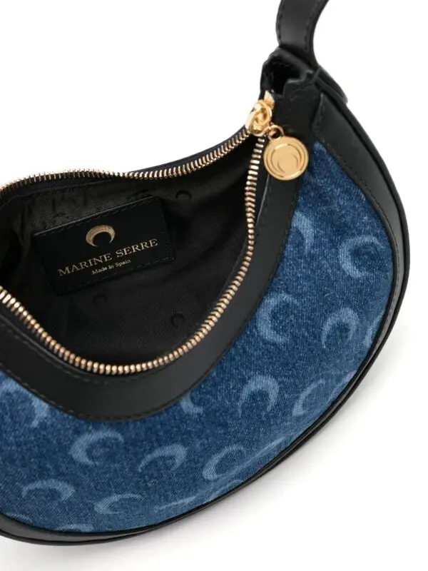 MARINE SERRE Mini Eclips Denim Shoulder Bag