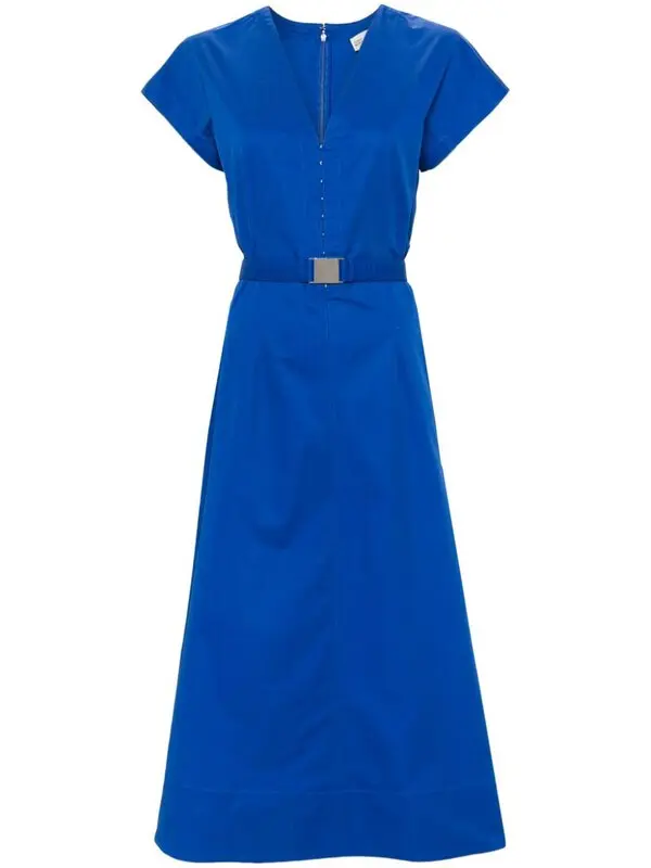 Tory Burch Belted V-neck Midi Dress