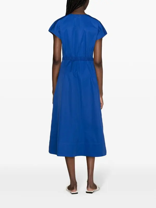 Tory Burch Belted V-neck Midi Dress