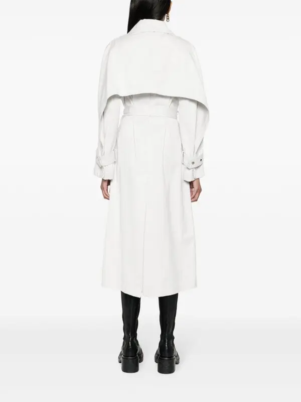 MOORER Twill Double-breasted Trench Coat