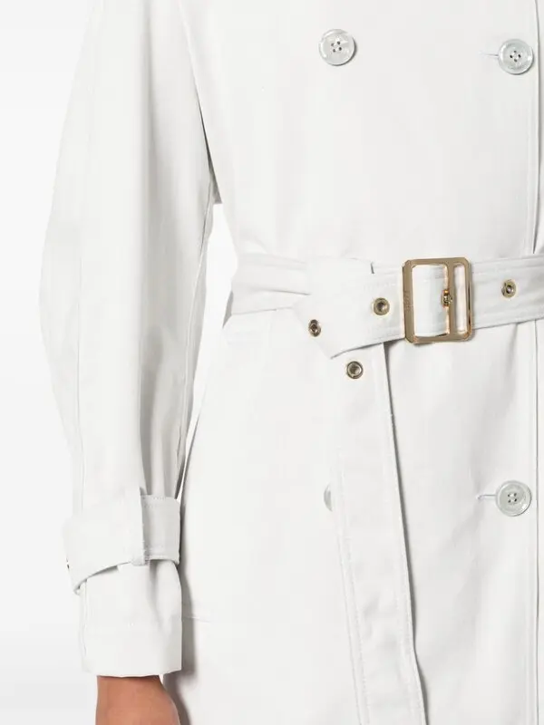 MOORER Twill Double-breasted Trench Coat
