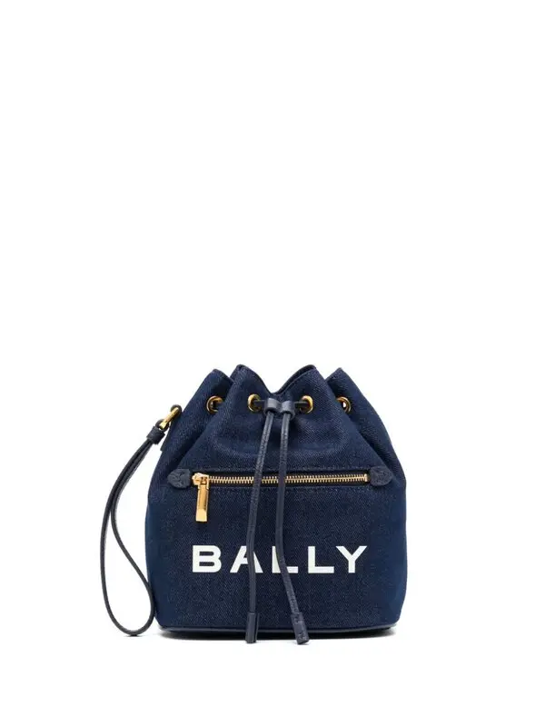 Bally Bar Canvas Bucket Bag - Blue