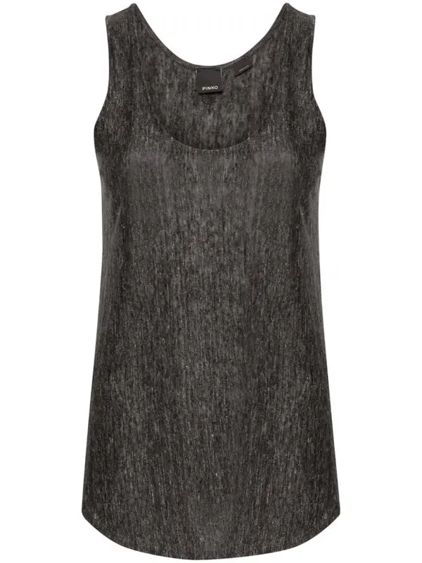 Pinko Cars Linen Tank Top - Black