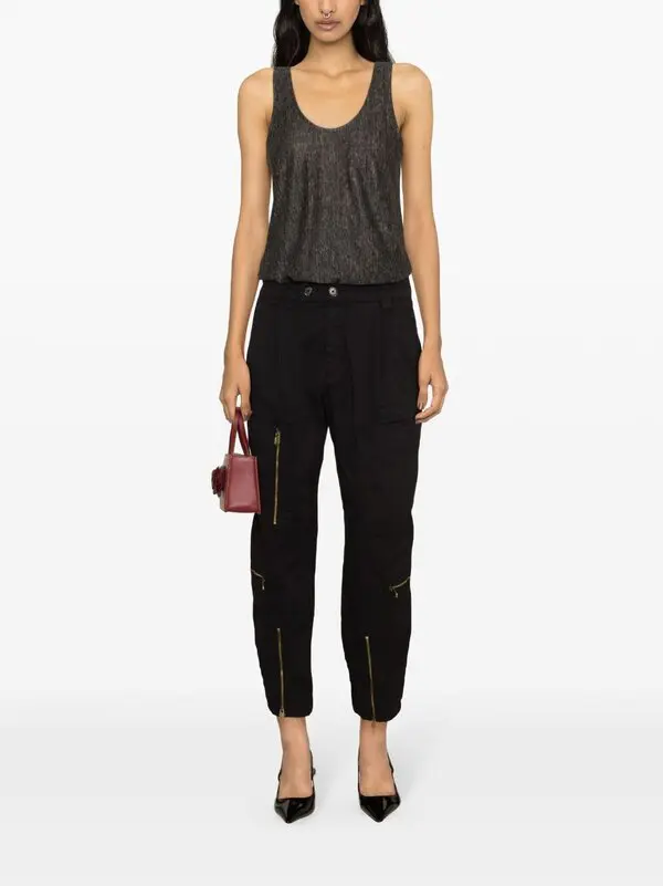 Pinko Cars Linen Tank Top - Black