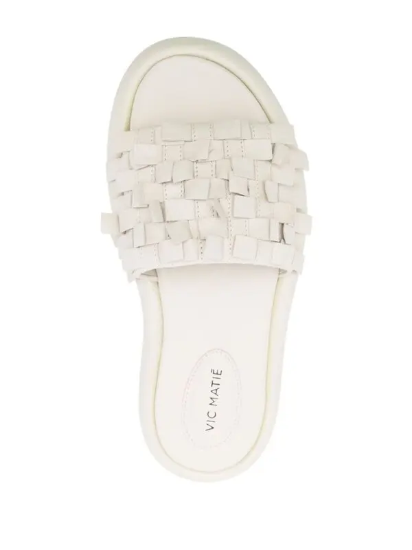 VIC MATIE Interwoven Leather Slides
