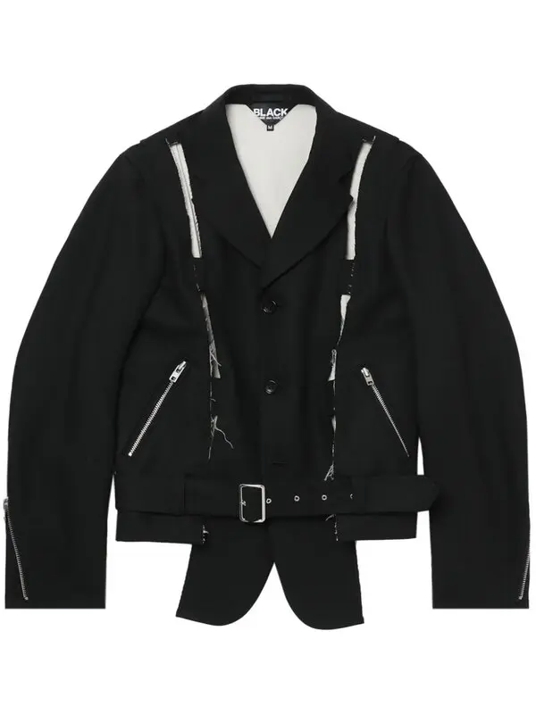 BLACK COMME DES GARÇONS Cut-out Detailed Biker Jacket