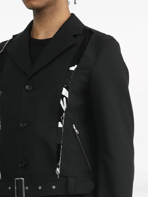 BLACK COMME DES GARÇONS Cut-out Detailed Biker Jacket
