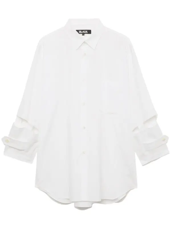 Comme Des Garçons Cut-out Cotton-poplin Shirt