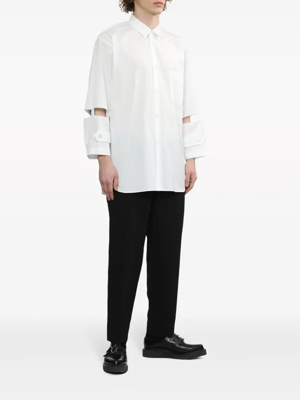 Comme Des Garçons Cut-out Cotton-poplin Shirt