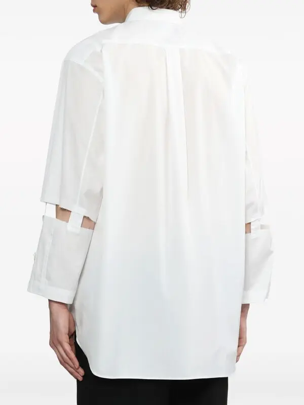 Comme Des Garçons Cut-out Cotton-poplin Shirt