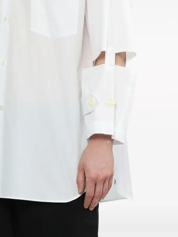 Comme Des Garçons Cut-out Cotton-poplin Shirt