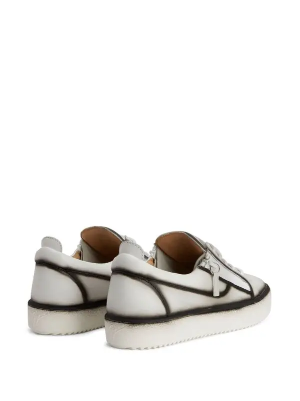 GIUSEPPE ZANOTTI Frankie Seam-detail Double-zip Low-top Sneakers - White