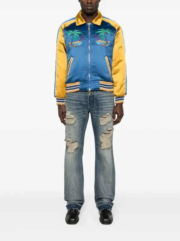 Rhude Palm Eagles Souvenir Bomber Jacket - Blue