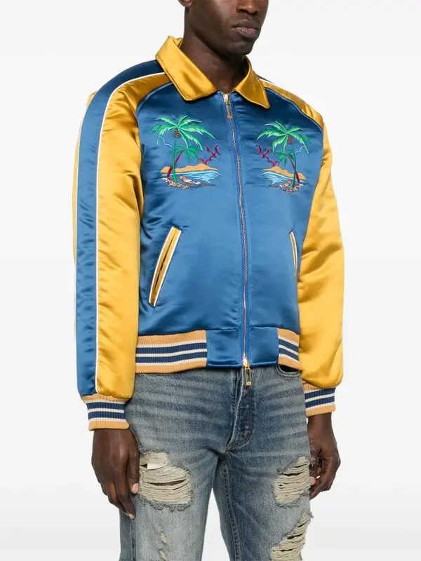 Rhude Palm Eagles Souvenir Bomber Jacket - Blue