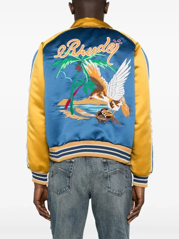 Rhude Palm Eagles Souvenir Bomber Jacket - Blue