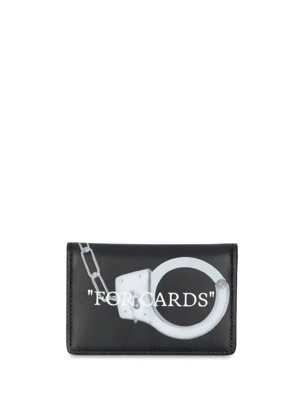 Off-White Quote Bookish Leather Cardholder - Black