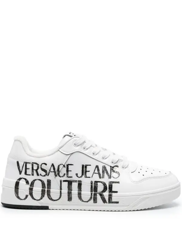 Versace Starlight Logo-print Leather Sneakers