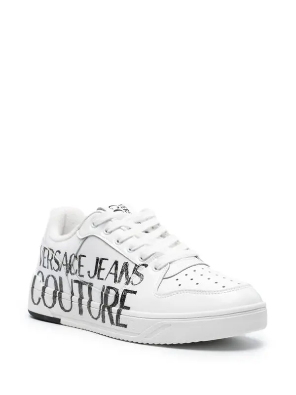 Versace Starlight Logo-print Leather Sneakers