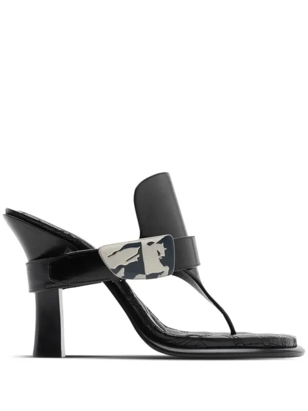 Burberry Leather Thong Sandals - Black