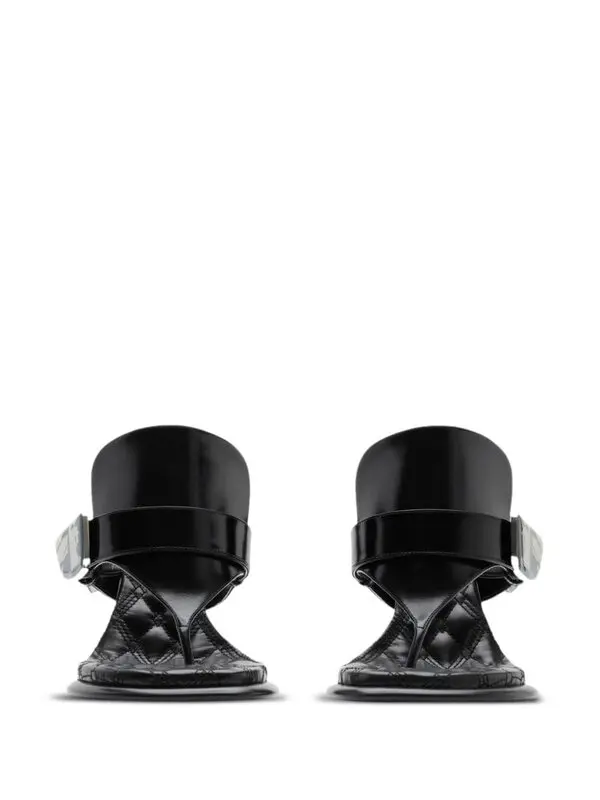 Burberry Leather Thong Sandals - Black
