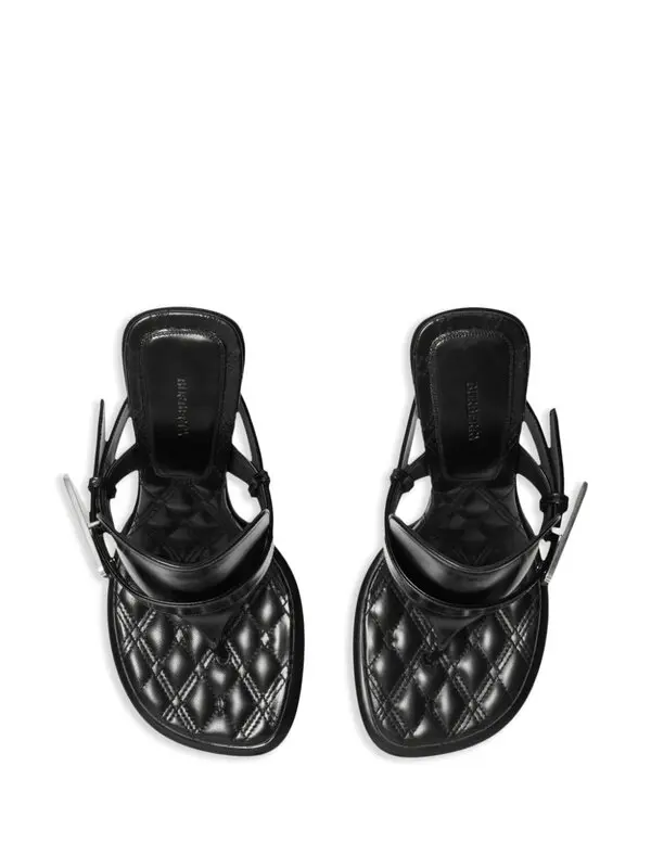 Burberry Leather Thong Sandals - Black