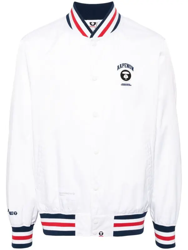 AAPE BY *A BATHING APE® Stripe-trim Bomber Jacket - White